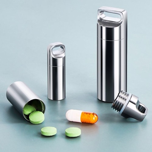 Mini Stainless Steel Sealed Capsule Waterproof Pill Box Camping ...