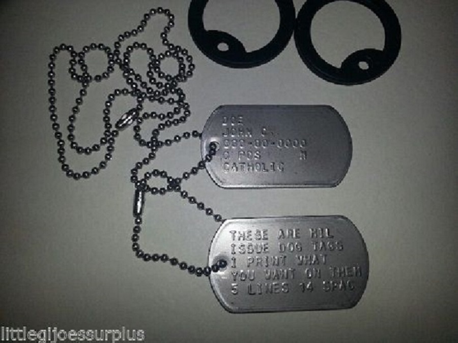 Genuine Military Dog Tags Army Navy USMC Marine Air Force ISSUE DOG ...