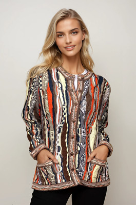 Geccu 3D Multi Colour Merino Wool Long Tunik Cardigan Sweater Jumper ...