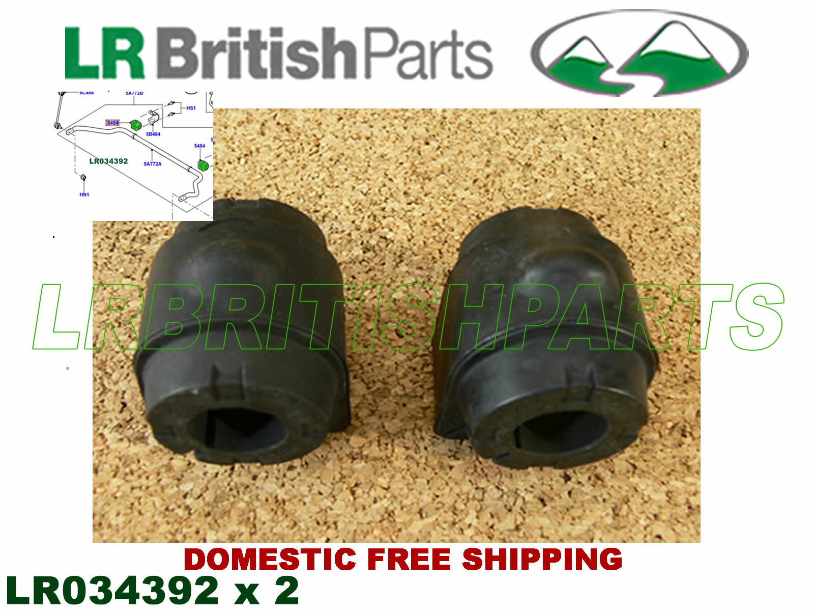 LAND ROVER REAR STABILIZER BAR BUSHING RANGE ROVER EVOQUE SET OF 2 ...
