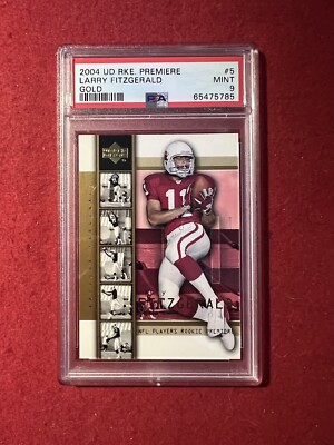 2004 UD Rookie Premiere Larry Fitzgerald RC Gold PSA 9 #5 Arizona ...