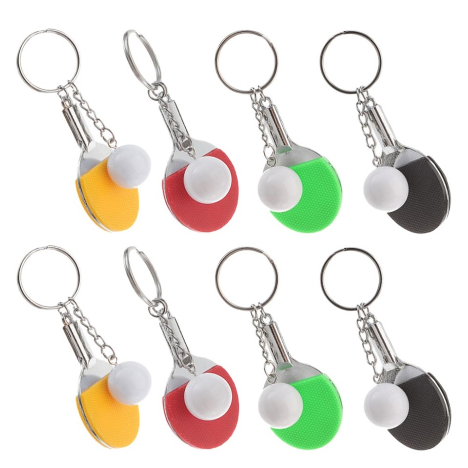 8pcs Mini Table Tennis Racket Keychain Sports Keychains for Pingpong ...