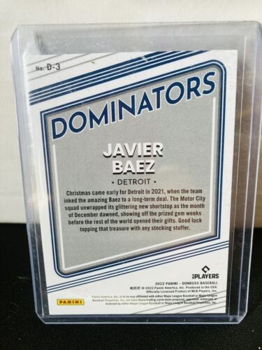 2022 Panini Donruss Rapture Dominators Javier Baez #D-3 Pack Fresh New ...