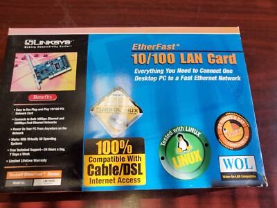 Vintage Linksys EtherFast 10/100 LAN Card - Model #LNE100TX Version 4.1 ...