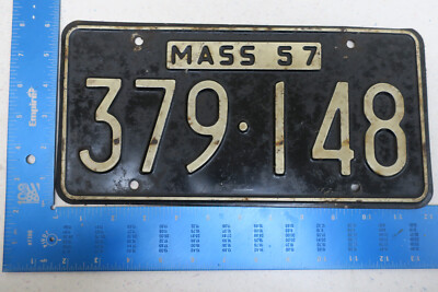 Massachusetts LIcense Plate 1957 Tag 57 Mass Ma 397-148 | eBay