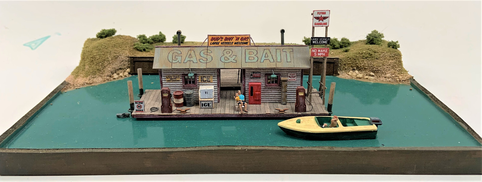 HO 1/87 FOS Scale Models Bud's Gas and Bait BUILT UP - DIORAMA RARE KIT ...