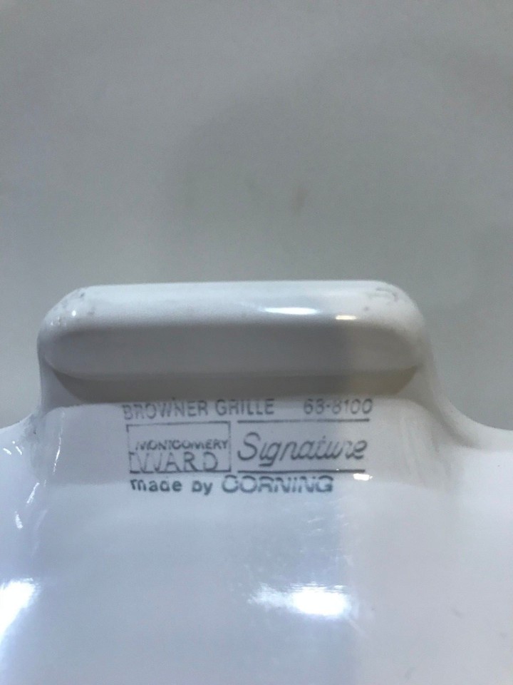 Vintage Montgomery Wards Signature Corning Ware 68-8100 Footed Browner ...