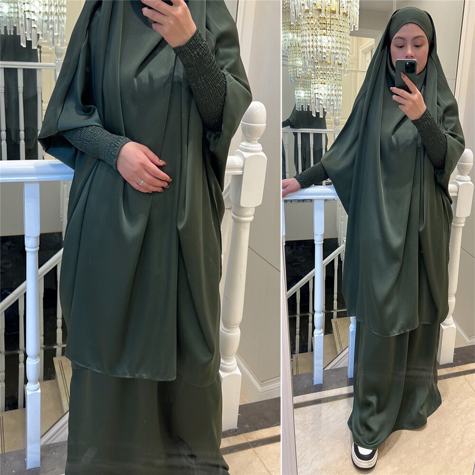 Khimar Hijab Overhead Burqa Caftan Abaya Muslim Women Prayer Set ...