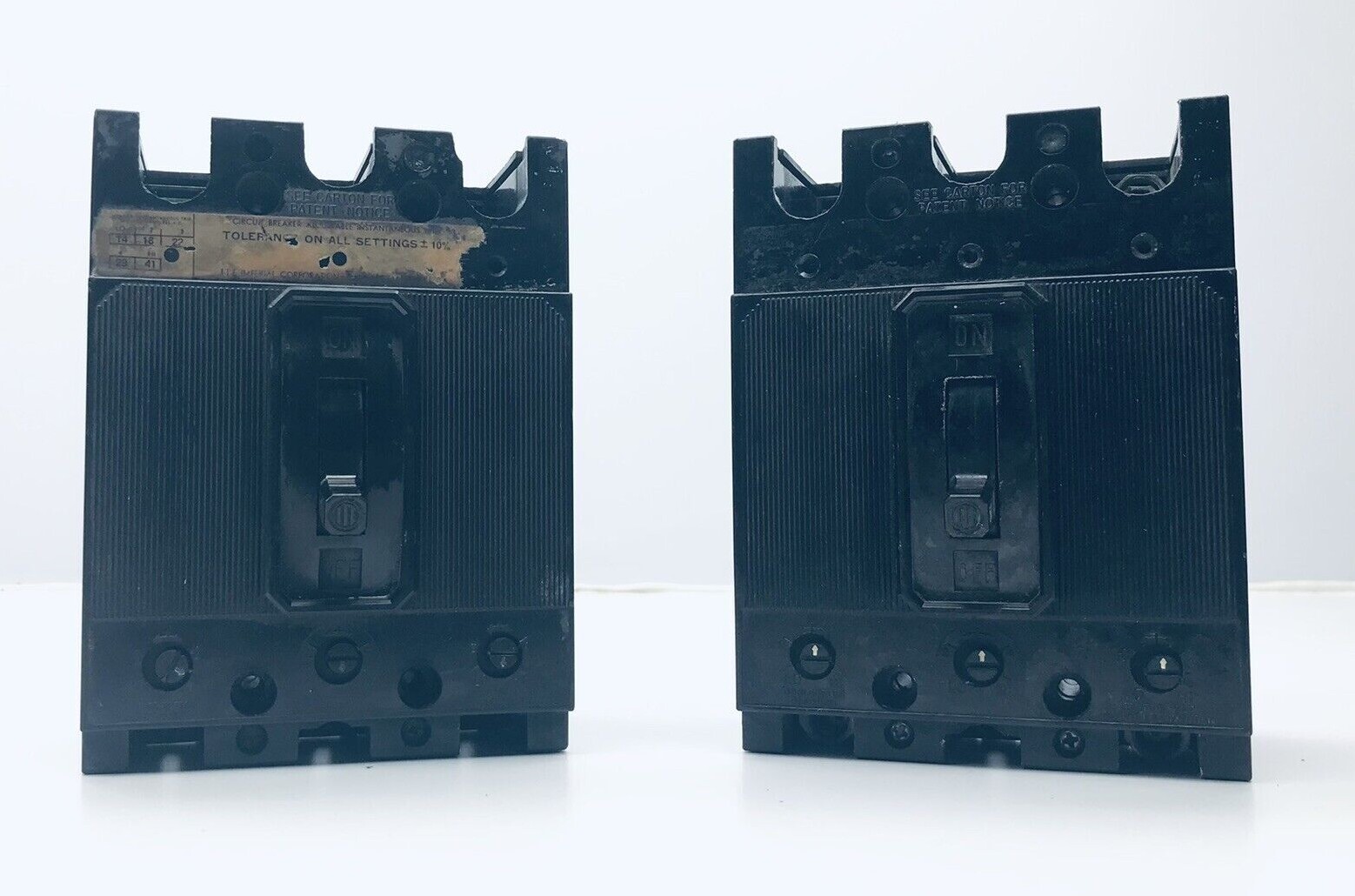LOT OF 2 ITE ADJUSTABLE AMPERAGE INSTANTANEOUS TRIP CIRCUIT BREAKERS | eBay