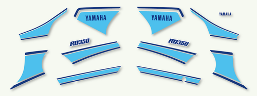 YAMAHA RD 350 LC 31K - Kit Sticker decals - YPVS RDLC 1983-84 - Blue on ...