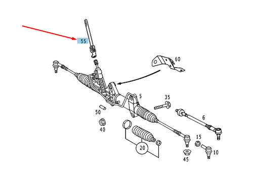 NEW MERCEDES-BENZ SPRINTER W903 STEERING SHAFT LHD A9014601909 ORIGINAL ...