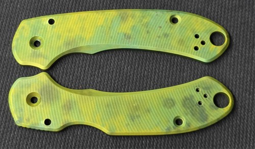 LNIP Spyderco Para 3 Textured Aluminum Scales AWT USA Zombie Green Ano ...