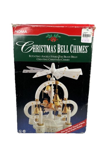 Vintage Noma Christmas Bell Chimes Rotating Angels Strike The Brass ...