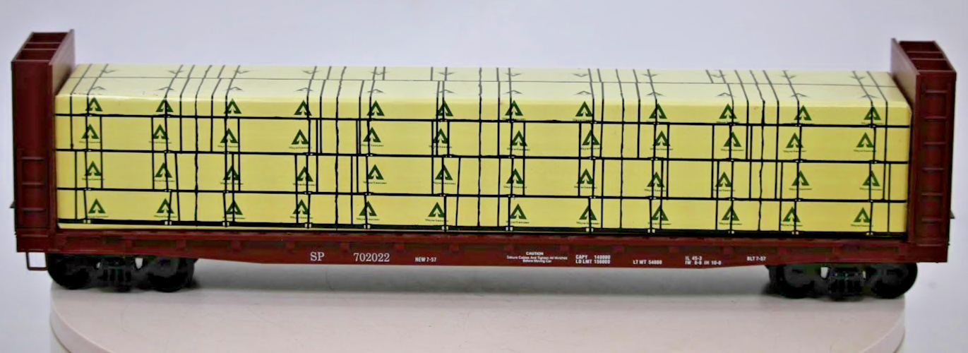 Unbranded SP Bulkhead Flat Car #702022 w/ Load — O Scale Detailed 1:48 ...