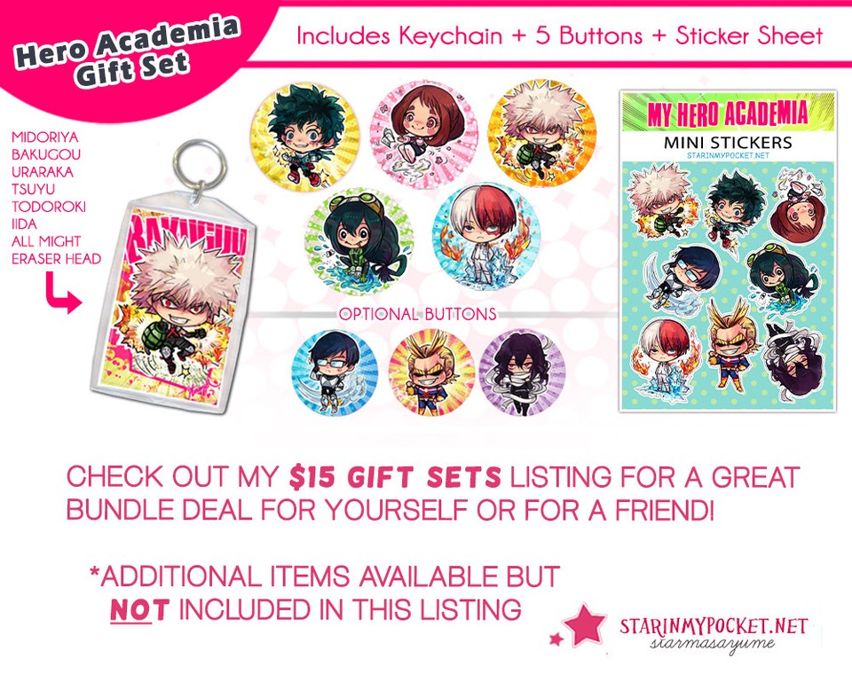 My Hero Academia Acrylic Keychain BNHA - Midoriya Bakugou Todoroki ...