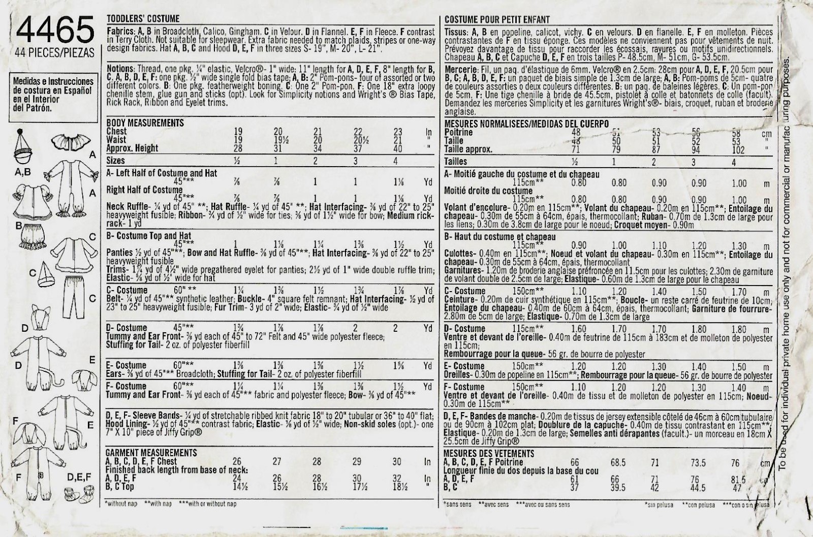 Simplicity Sewing Patterns For Dummies Costumes Your Choice Child/Girls ...