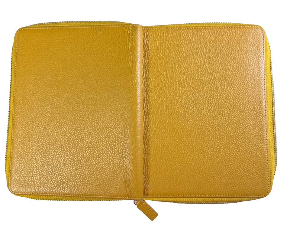Moterm Zipper Planner Cover, A5 Sz. Pebbled 'Mustard' Color Leather ...