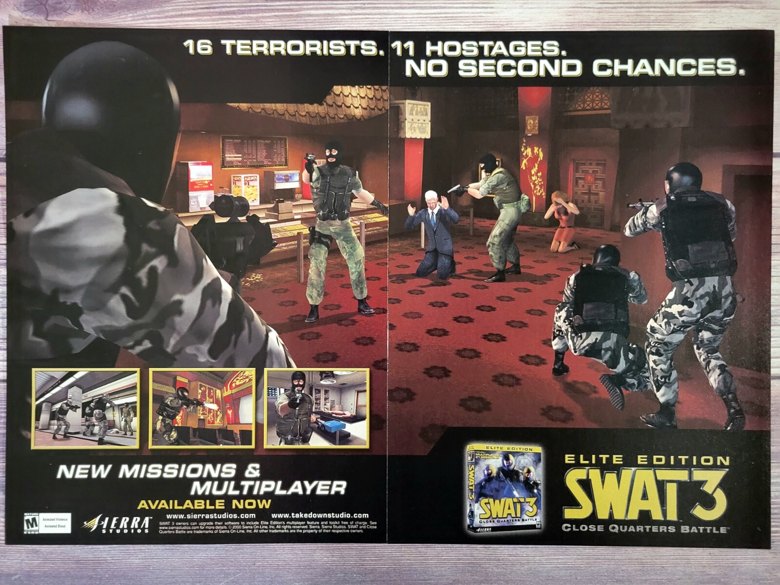 SWAT 3 Close Quarters Battle Elite Edition PC Big Box Promo Ad Art ...