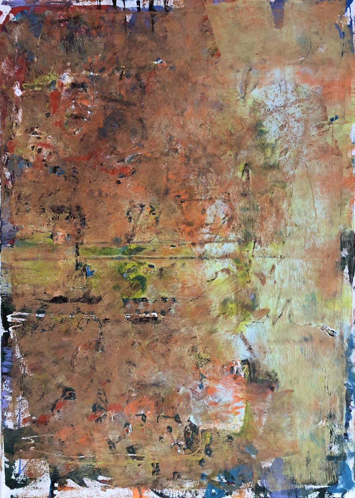 Original Abstract Painting On Canvas Rust Modern Art Decoration ...
