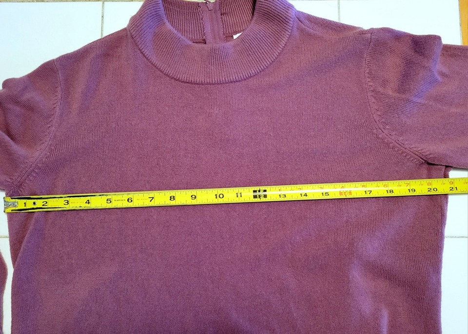 PXL Sweater PETITE Mauve Mock Neck THE TOG SHOP Zip Back Collar | eBay