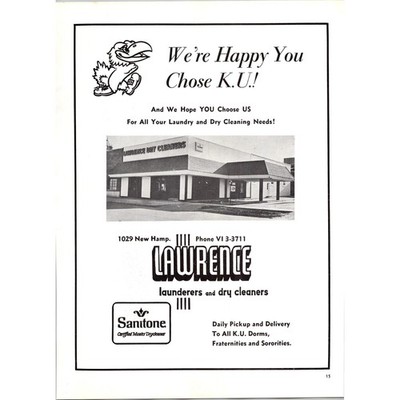 Lawrence Launderers and Dry Cleaners Sanitone 1968 Kansas Ad SI12 | eBay
