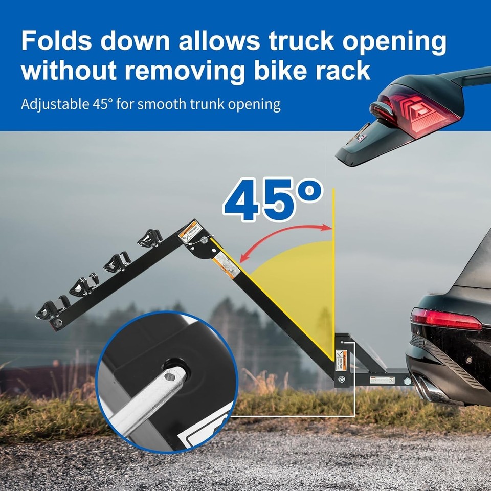 MaxxHaul 70210 Hitch Mount 4-Bike Rack for Car SUV Truck Van Minivan ...
