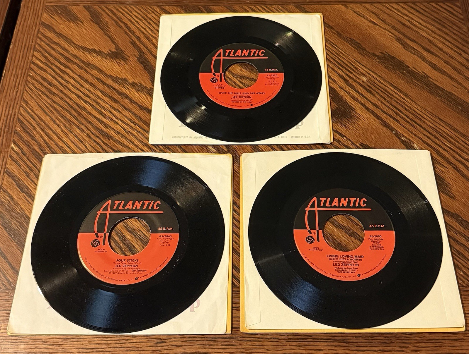 Led Zeppelin 7” 45RPM Vinyl Record Lot Of 3 | eBay