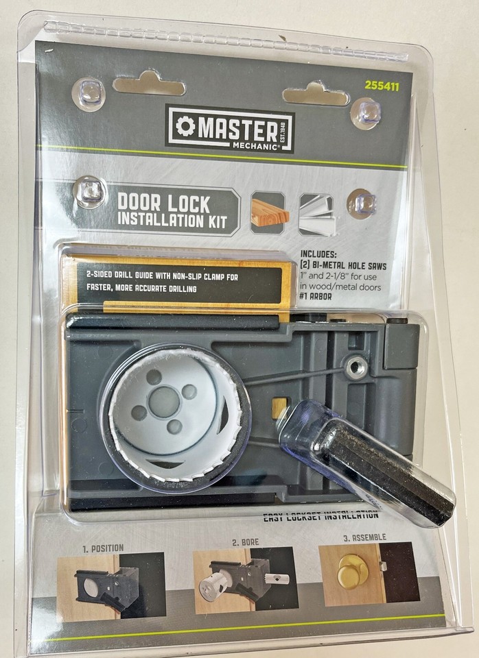 Master Mechanic DOOR LOCK INSTALLATION KIT Bi-Metal Hole Saws | eBay