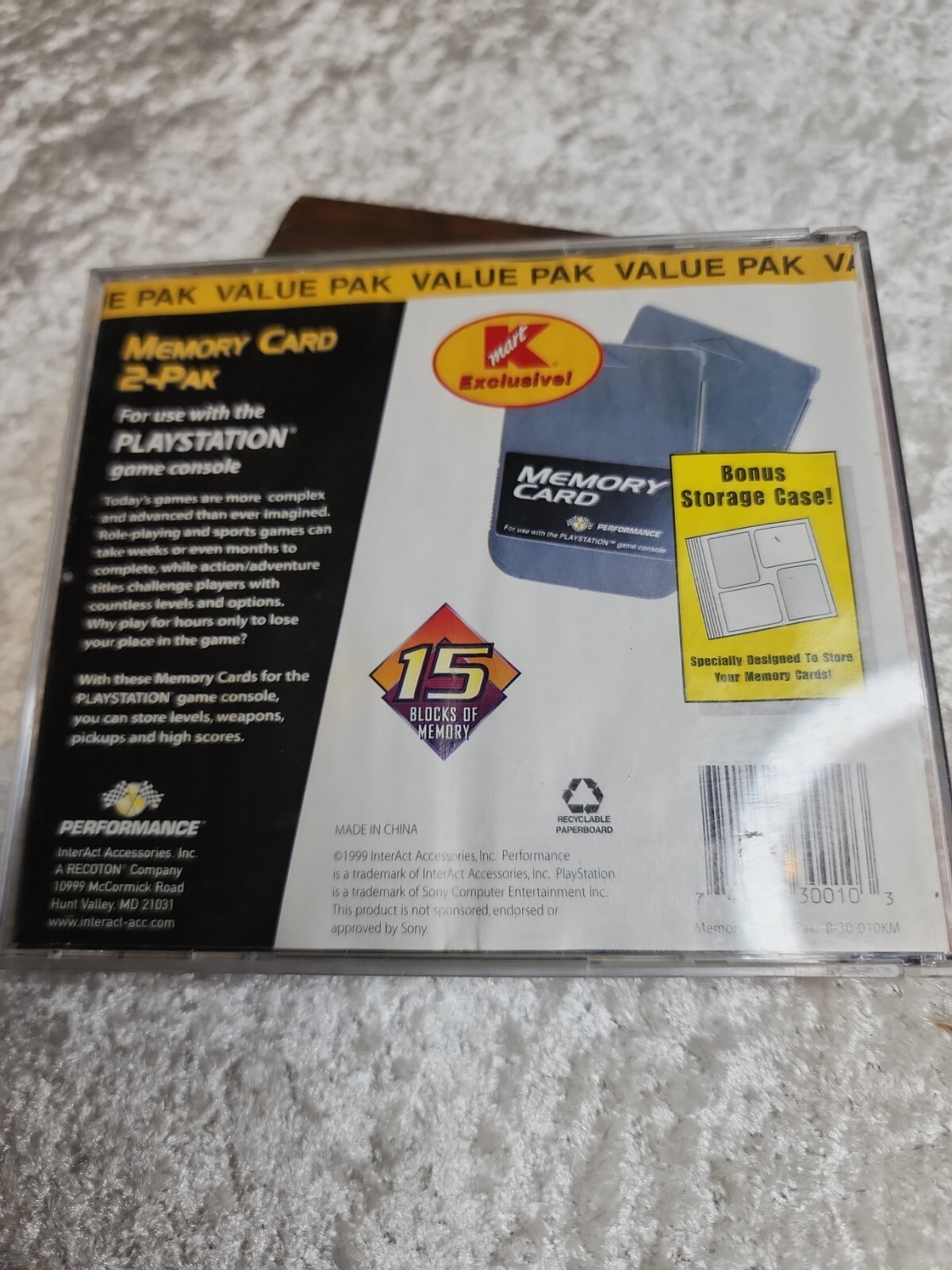 PERFORMANCE PlayStation 1 Memory Card 2-Pak w/Case K-Mart | eBay