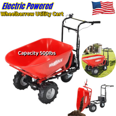 RedRock Electric Powered Wheelbarrow Utility Cart 48V 28Ah 500W ...