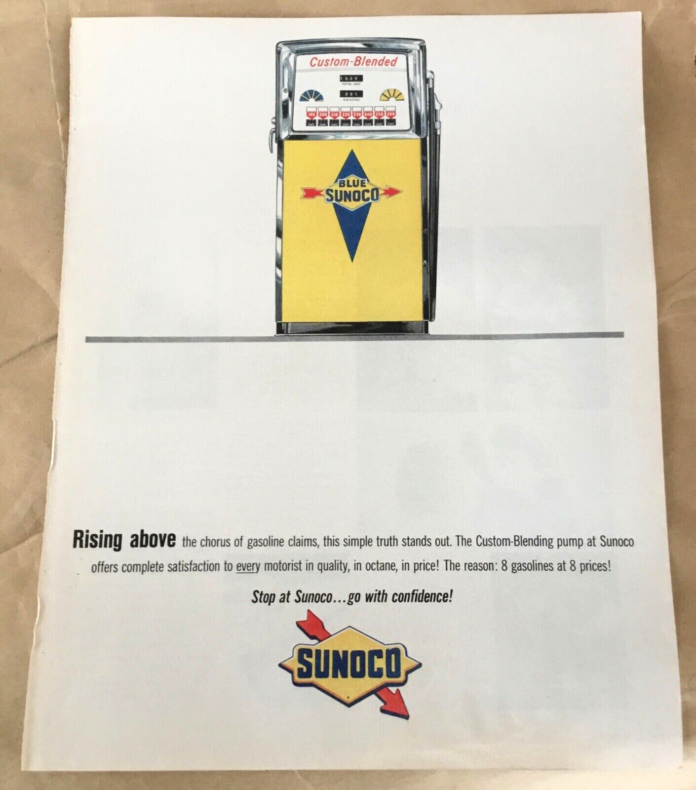 Sunoco print ad 1963 original vintage 1960s retro art gas station pump ...