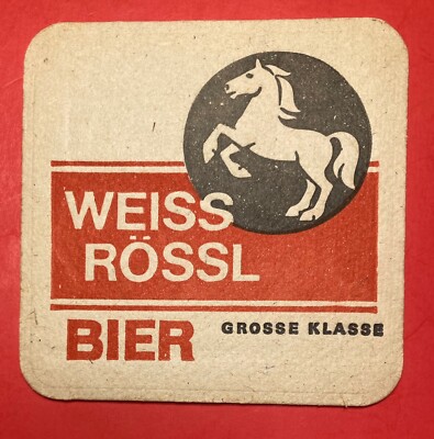 WEISS ROSSL Rössl FRANKEN RACUCHBIER 3.5 INCH SQUARE BEER COASTER ...