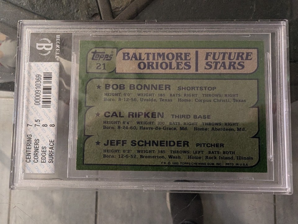 1982 Topps - Future Stars #21 Cal Ripken, Jeff Schneider, Bobby Bonner ...