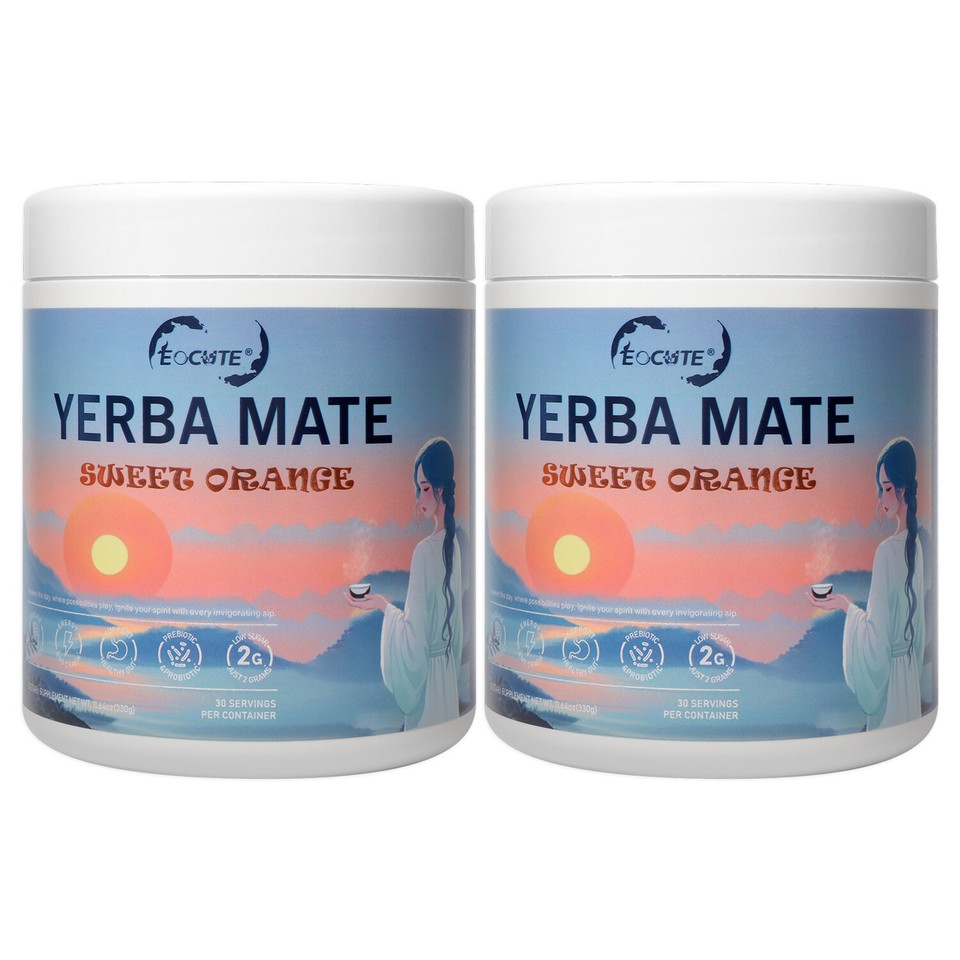 30 Servings of Sweet Orange Yerba Mate Instant 3-in-1 Tea, with Pre ...