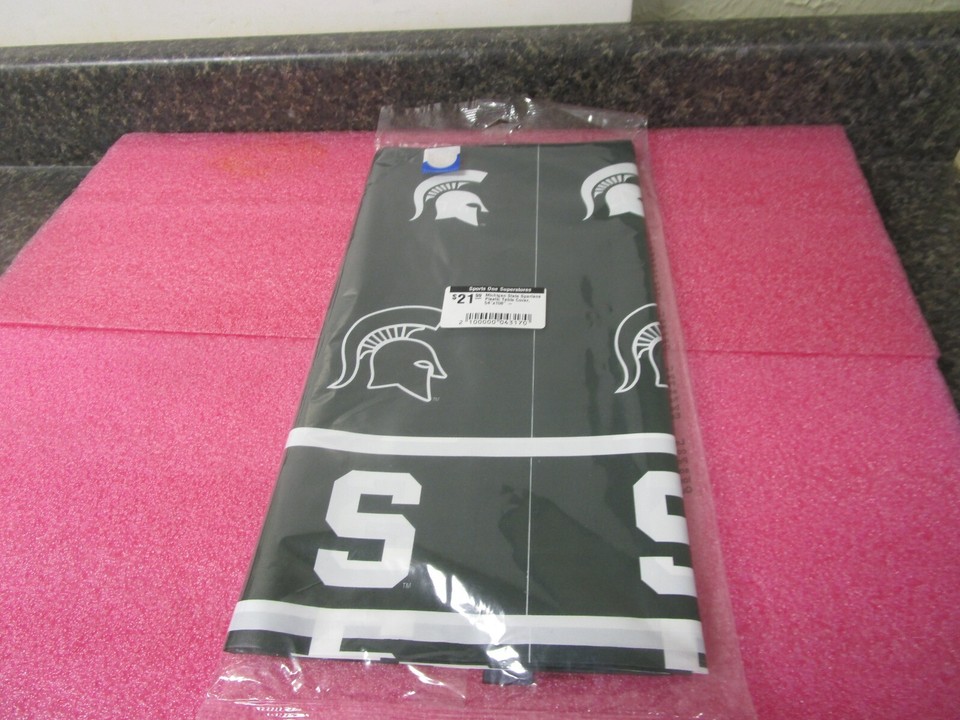 Michigan State Spartans Football Plastic Table Cover Cloth 54" x 108 ...