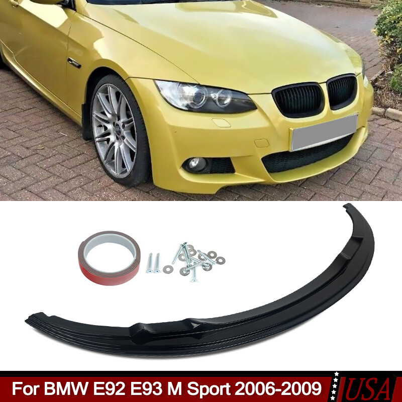 Gloss Black M Peformance Front Splitter For BMW E92 E93 328i M Sport ...