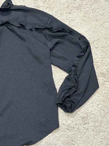 Express Womens Shirt Size Small Multicolor Sheen Dressy Flowy Ruffle ...