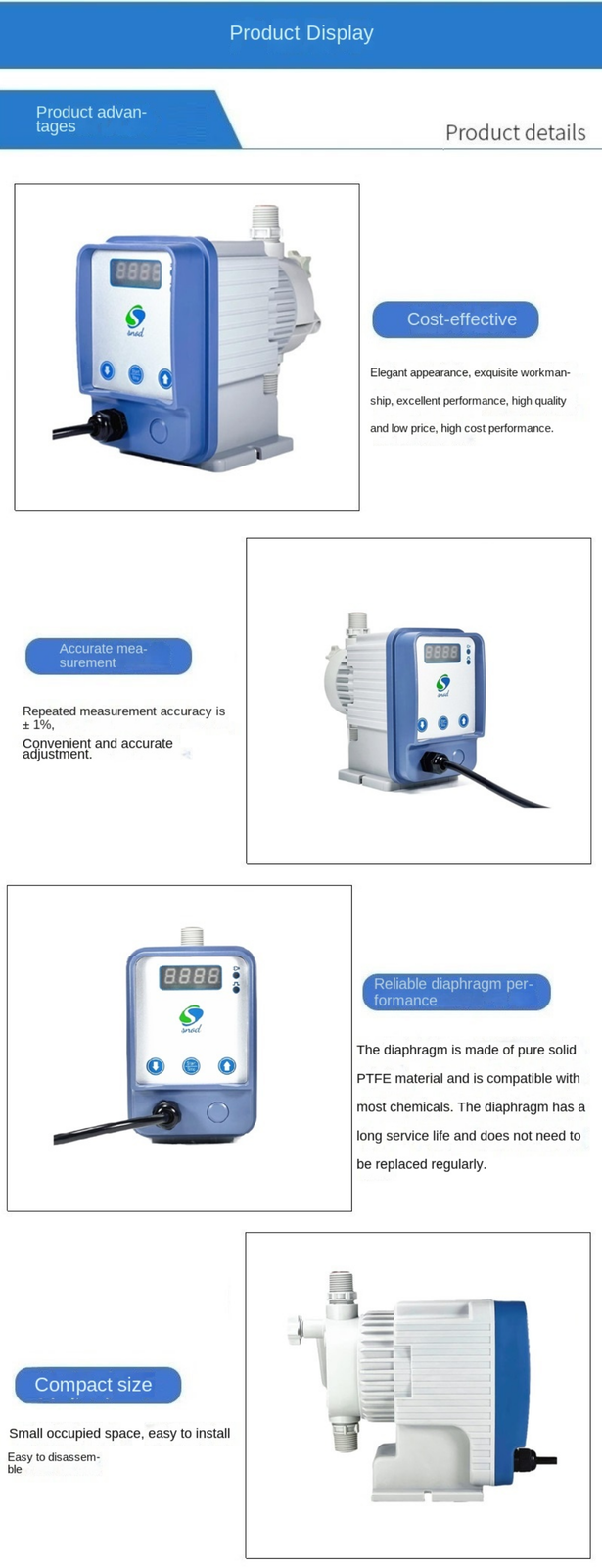 6LPH 5bar Electronic Acid Chlorine Chemical Dosing Pump Metering Pump ...
