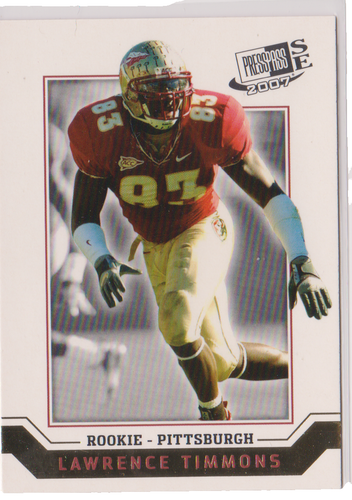 Lawrence Timmon Pittsburgh Lb 2007 Press Pass SE ROOKIE Card # 49R Near ...