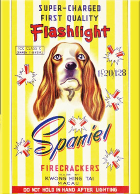 Spaniel Dog Firecracker Label fridge MAGNET We do custom photo ...