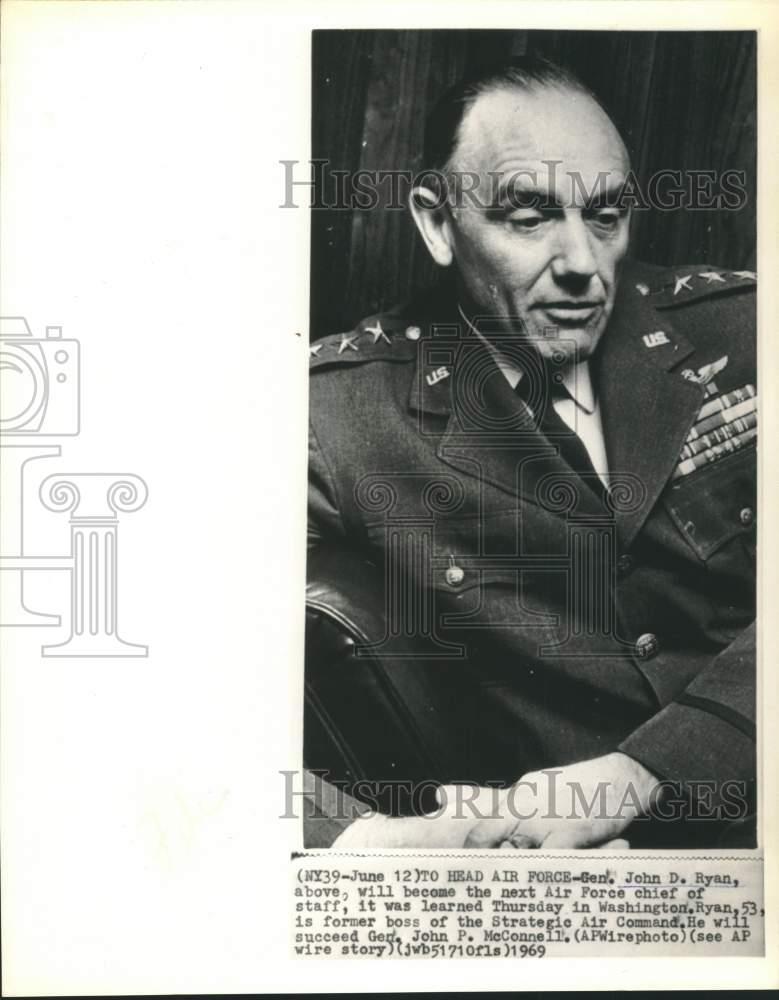 1969 Press Photo Gen. John D. Ryan to become the next Air Force chief ...