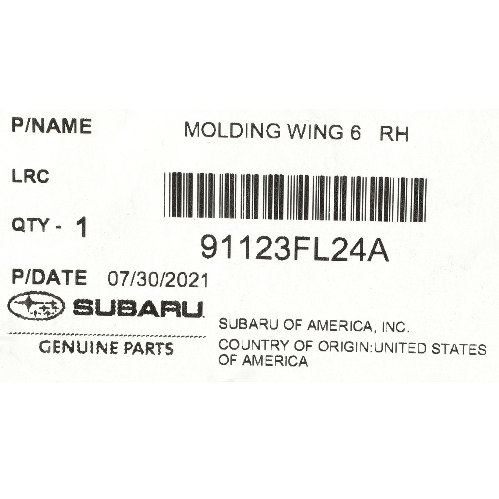 OEM NEW 2020-2023 Impreza Exterior Side Grille Molding Passenger Side ...