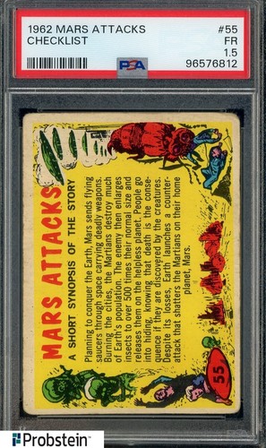 1962 Mars Attacks Set-Break #55 Checklist PSA 1.5 | eBay