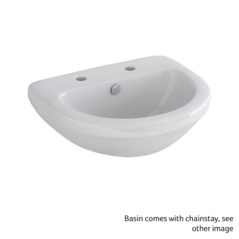 Marked Imex Ivo 2 Tap Hole 560mm Basin with Chainstay and Full Pedestal ...