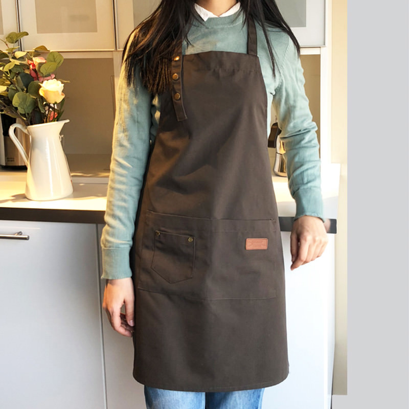 Unisex Canvas Cooking Catering Chef Waiter Kitchen Work Apron with Big ...