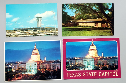 VINTAGE Postcards-TEXAS, STATE CAPITAL AUSTIN,MUELLER AIRPORT,UT ALUMNI ...