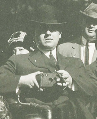 G0752~ RPPC Cigar Smoking Kodak Camera Photographer In Car With ...