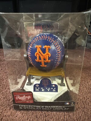 NOS Rawlings New York Mets Collectible Baseball & Stadium Seat Display ...