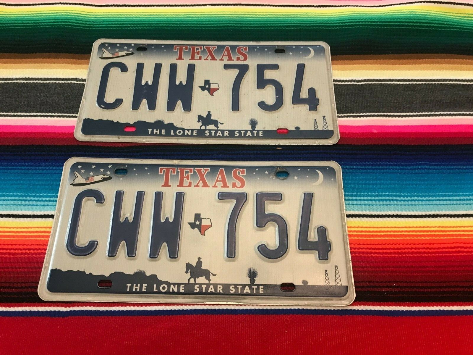 2005-2006-2007-2008 TEXAS SPACE SHUTTLE FLAG PASSENGER LICENSE PLATES ...