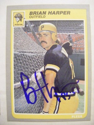 BRIAN HARPER signed PIRATES 1985 Fleer baseball card AUTO Autographed ...
